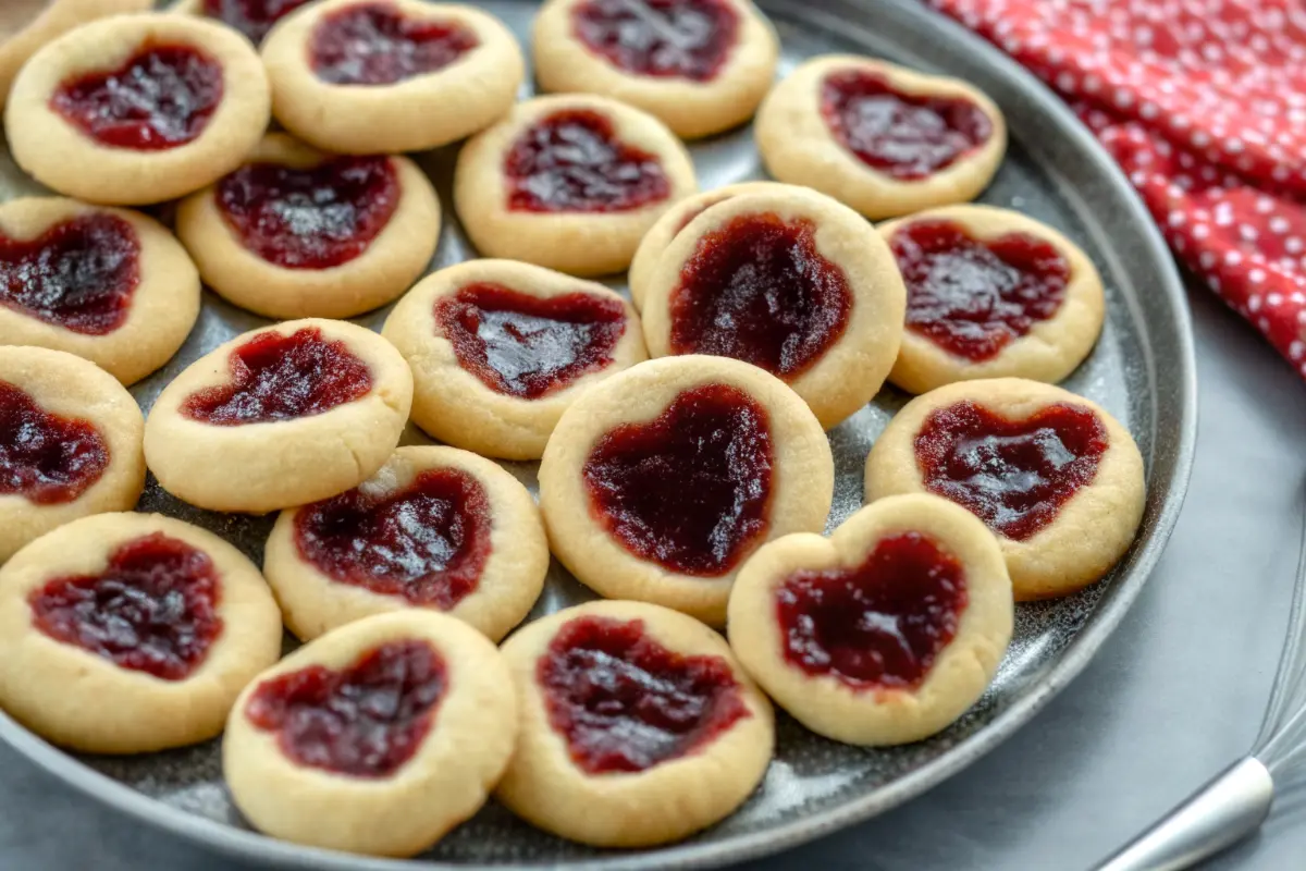 Simple Heart Jam Cookies Recipe - liyarecipes