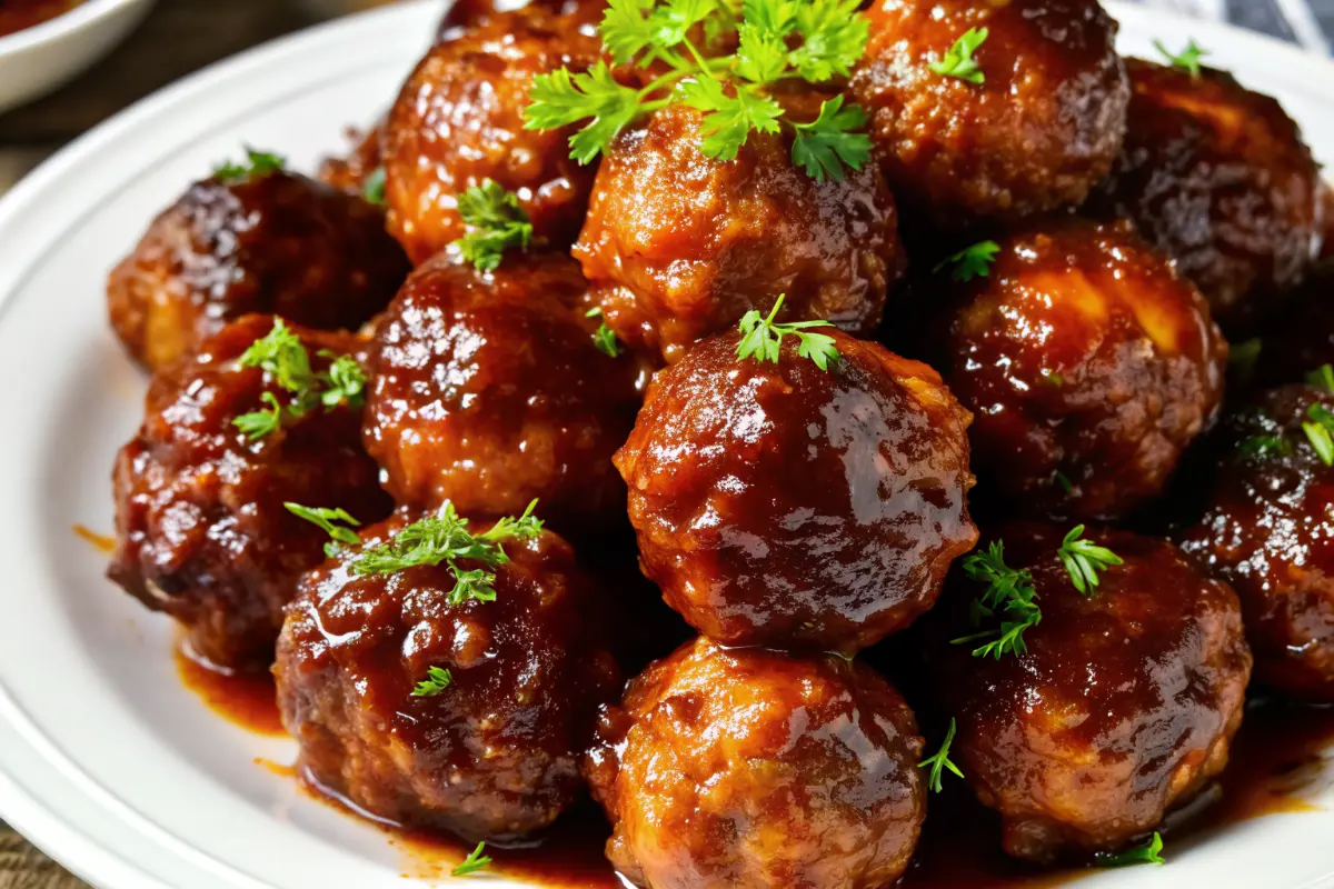 Homemade Honey BBQ Meatballs Recipe - liyarecipes