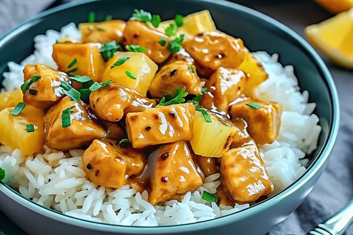 Easy Pineapple Chicken and Rice Recipe - liyarecipes